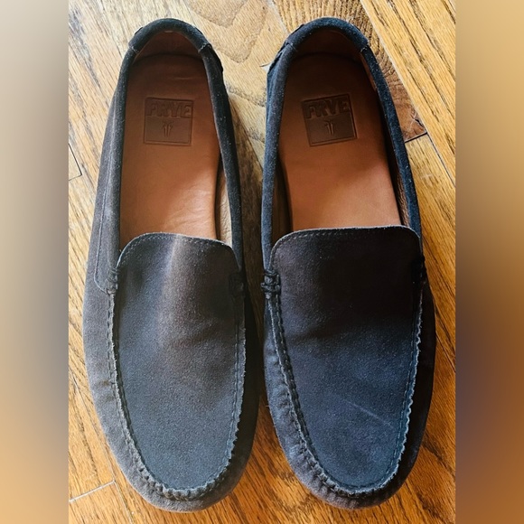 Frye | Shoes | Frye Mens Suede Leather Driving Moccasin Blackish Brown ...